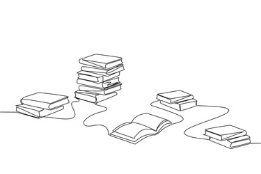 Continuous Line Books Vector Images (over 5,300)