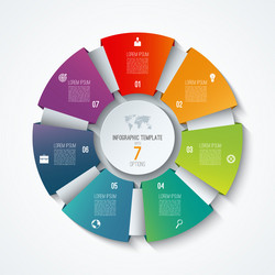 Pie chart infographic template 7 options Vector Image