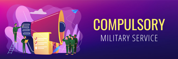 Compulsory military service concept banner header Vector Image