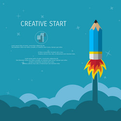 Creative start concept flat Royalty Free Vector Image