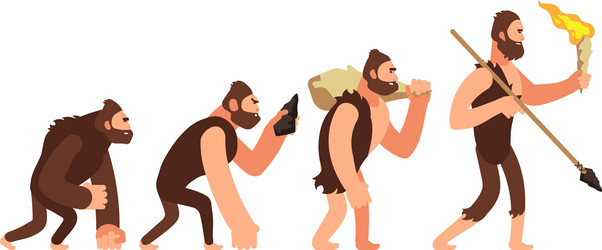 Silhouette of theory of evolution of man Vector Image