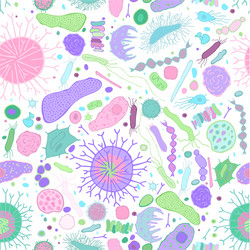 Microbiology seamless pattern Royalty Free Vector Image