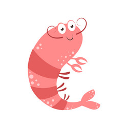 Cute shrimp cartoon Royalty Free Vector Image - VectorStock