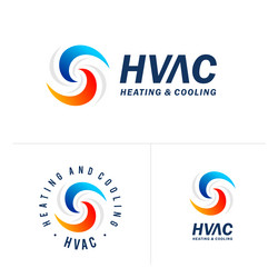 Air cooler logo with wind concept Royalty Free Vector Image