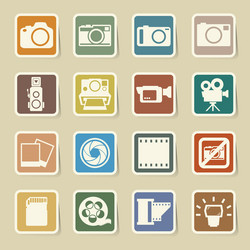Set of camera and video icons eps 10 Royalty Free Vector