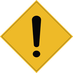 Hazard warning attention sign yellow Royalty Free Vector