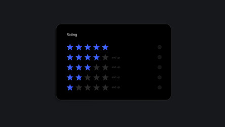 Rating stars widget ui interface template Vector Image