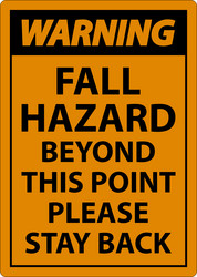 Warning fall hazard beyond this point sign Vector Image