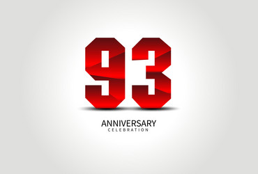 93 year anniversary celebration logo silver Vector Image