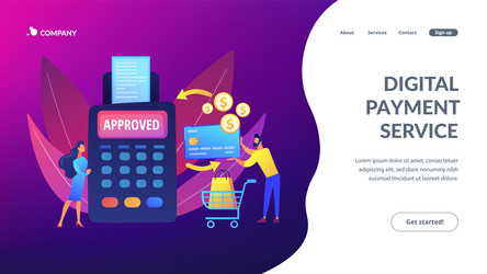 Payment processing concept landing page Royalty Free Vector