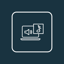 Audio content icon line symbol premium quality Vector Image