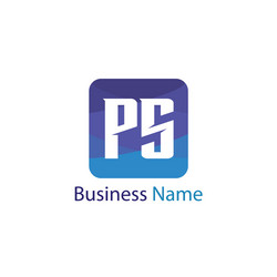 Initial letter ps logo template design Royalty Free Vector