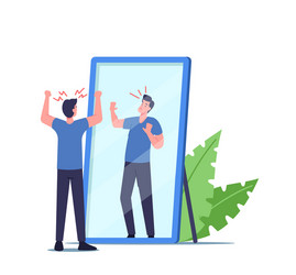 Overthinking concept stressed out man Royalty Free Vector