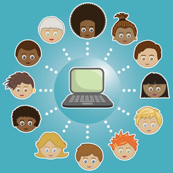 Kids faces Royalty Free Vector Image - VectorStock