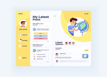 Social check in tablet interface template Vector Image