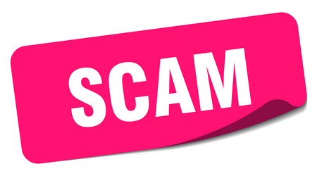 Scam sticker scam label Royalty Free Vector Image