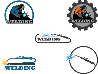 Welding workshop logo Royalty Free Vector Image
