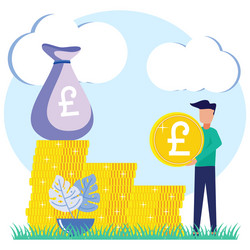 Graphic cartoon character business growth Vector Image
