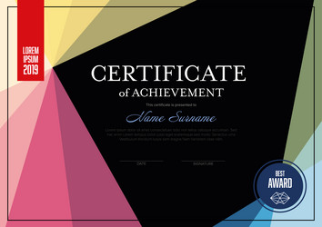 Modern vertical certificate template Royalty Free Vector