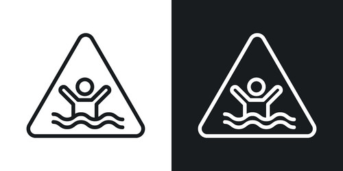 Risk of drowning warning sign Royalty Free Vector Image