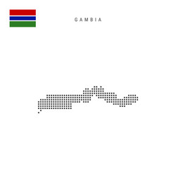 Square dots pattern map of gambia gambian dotted Vector Image