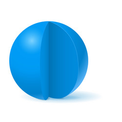 Sphere with cut out piece white template Vector Image