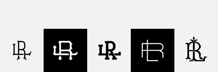 Initial letters rl logo design bundle Royalty Free Vector