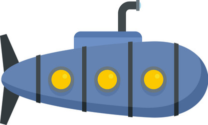 Yellow submarine icon flat style Royalty Free Vector Image