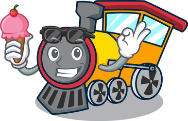 Angry train mascot cartoon style Royalty Free Vector Image