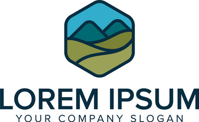 Landscape mountain and arrow logo design Vector Image