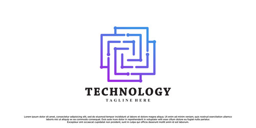Abstract technology logo design with creative Vector Image