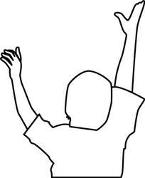 Human silhouette with hands up Royalty Free Vector Image