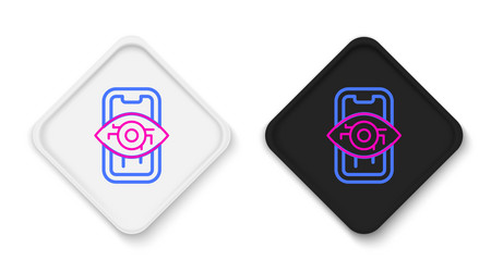 Line computer vision icon isolated on white Vector Image