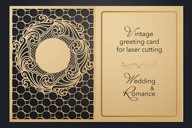 Vintage greeting card for laser cutting delicate Vector Image
