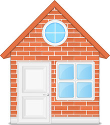Brick house in bad condition Royalty Free Vector Image