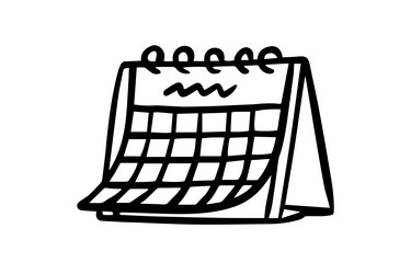 Calendar doodle schedule hand drawn sketch style Vector Image