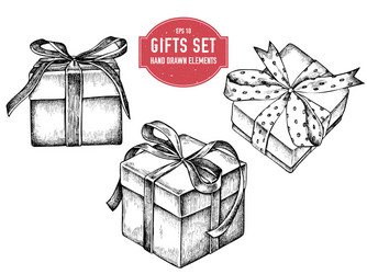 Collection of hand drawn bows Royalty Free Vector Image