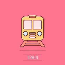 Metro icon in comic style train subway cartoon Vector Image