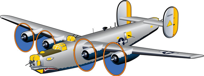 World war ii american bomber Royalty Free Vector Image