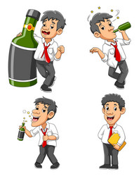 Alcohol abuse concept guy has drunk too much Vector Image