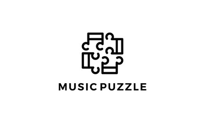 Puzzle icon of four pieces jigsaw game icon Vector Image