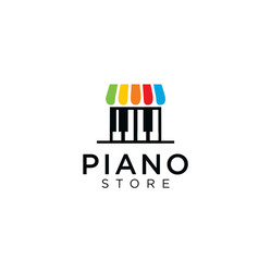 Piano store logo icon music design Royalty Free Vector Image