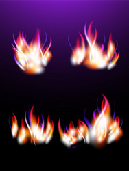 Realistic magic fire with sparks Royalty Free Vector Image
