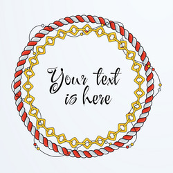 Round rope frame isolated on white background Vector Image