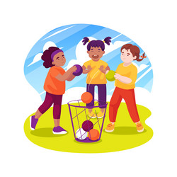 Playing with a ball isolated cartoon Royalty Free Vector