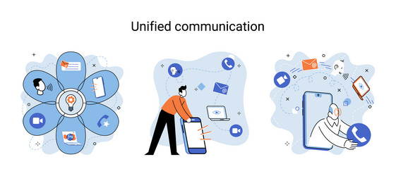 Unified communication social media creative idea Vector Image