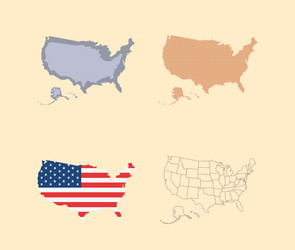 Four usa maps Royalty Free Vector Image - VectorStock