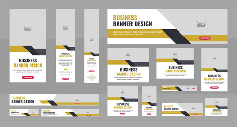 Web banner layout set business banner bundle Vector Image