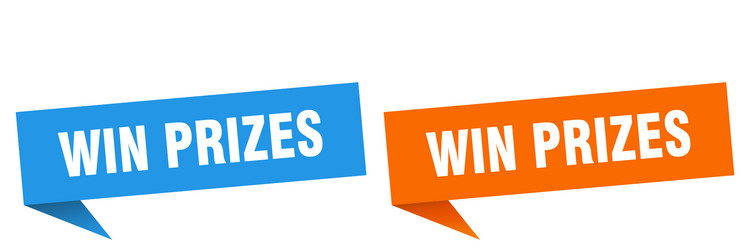 Win prizes sticker win prizes label Royalty Free Vector