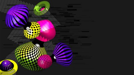 3d realistic objects bright modern trend Vector Image